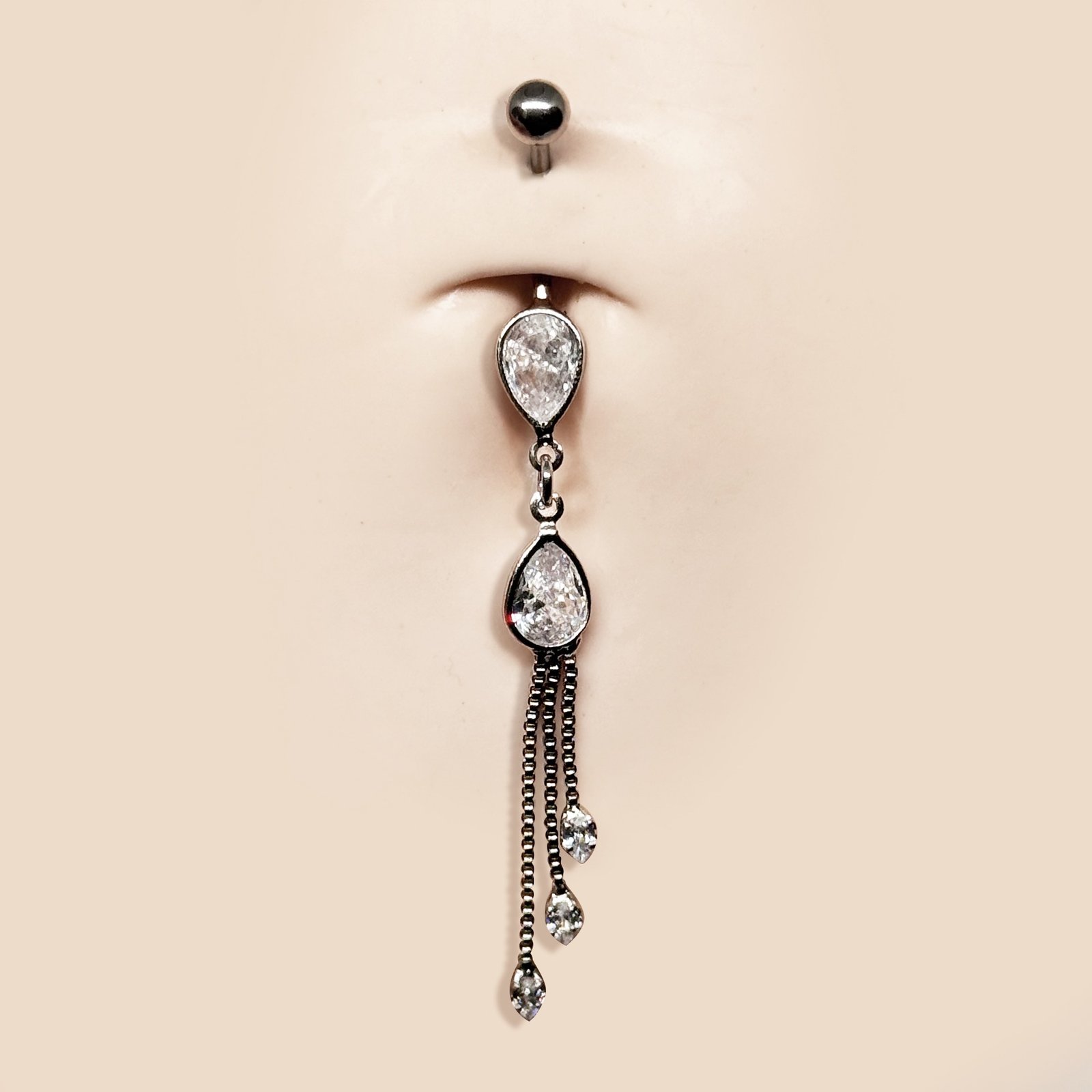 Piercing Umbigo Gota Pendente Cascata - Eu Curto Acessórios